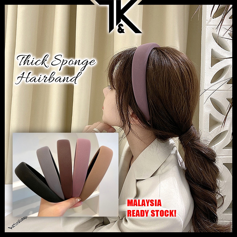 [LOCAL] Korean Vintage Sponge Hairband / Retro Thick Women Hair Band ...