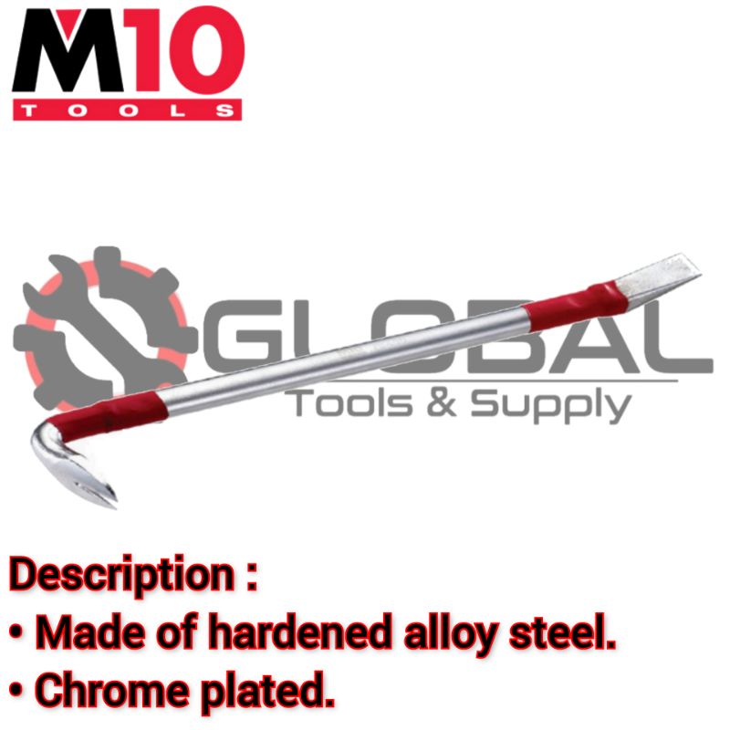 🇲🇾 READY STOCK 🇲🇾 M10 TOOLS HEAVY DUTY CROW BAR ALLOY STEEL (18" / 24 ...