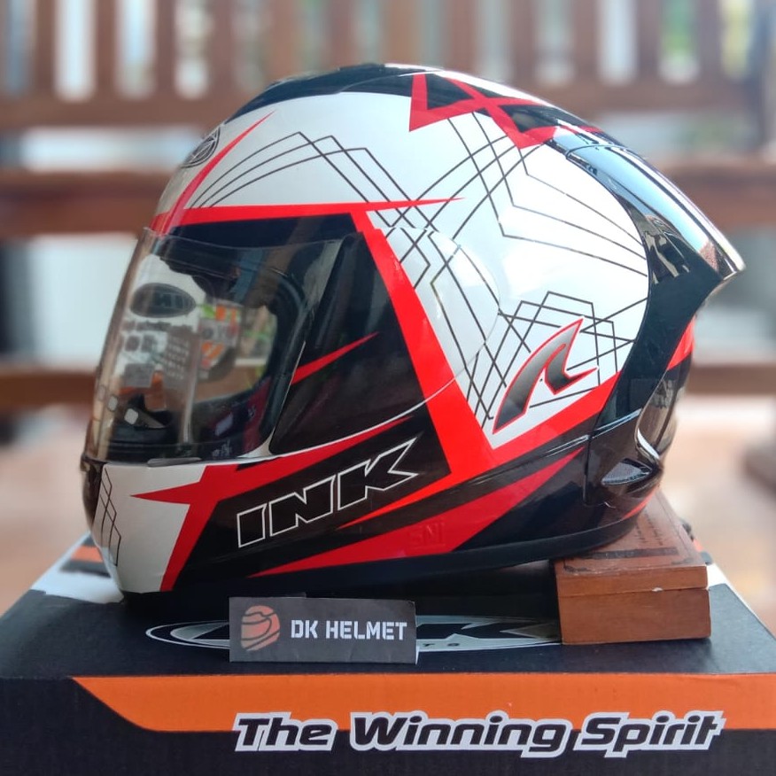 PUTIH MERAH Ink CL Max Series 3 Full Face Helmet White Fire Red White ...