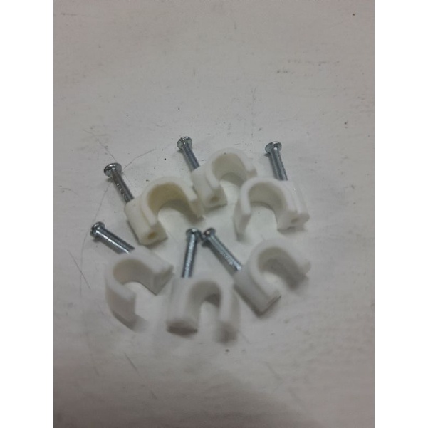 10pcs. PVC Cable Clip Klip Kabel 6mm 7mm Wall Wire | Shopee Malaysia