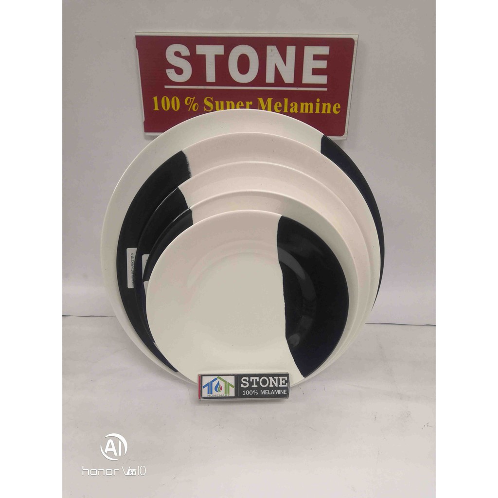 Stoneware Melamine 3 Pcs Pinggan Makan- Black ( MJ 1080) | Shopee Malaysia