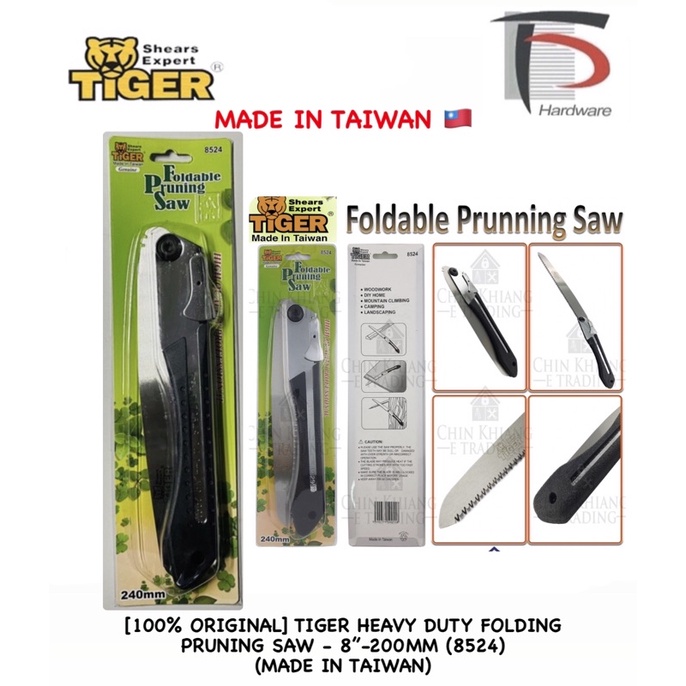 [100% ORIGINAL] TIGER HEAVY DUTY FOLDING PRUNING TREE BRANCH SAW - 8 ...