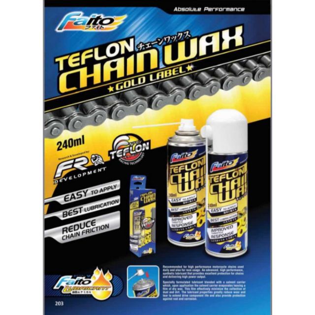 Faito Chain lube Teflon Chain Wax 200ml | Shopee Malaysia