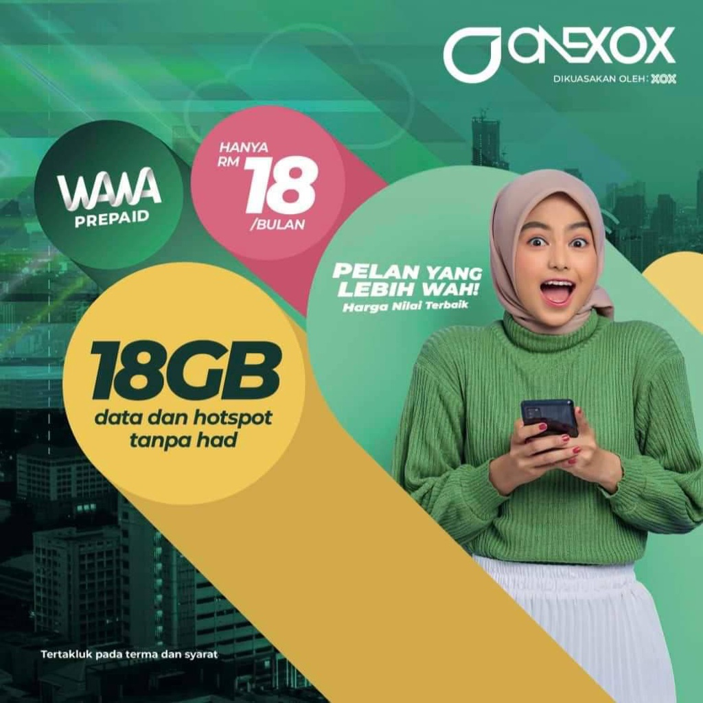ONEXOX SIMKAD PELAN WAWA18 SETIAP BULAN HANYA RM18 18GB DAN FREE CALL ...