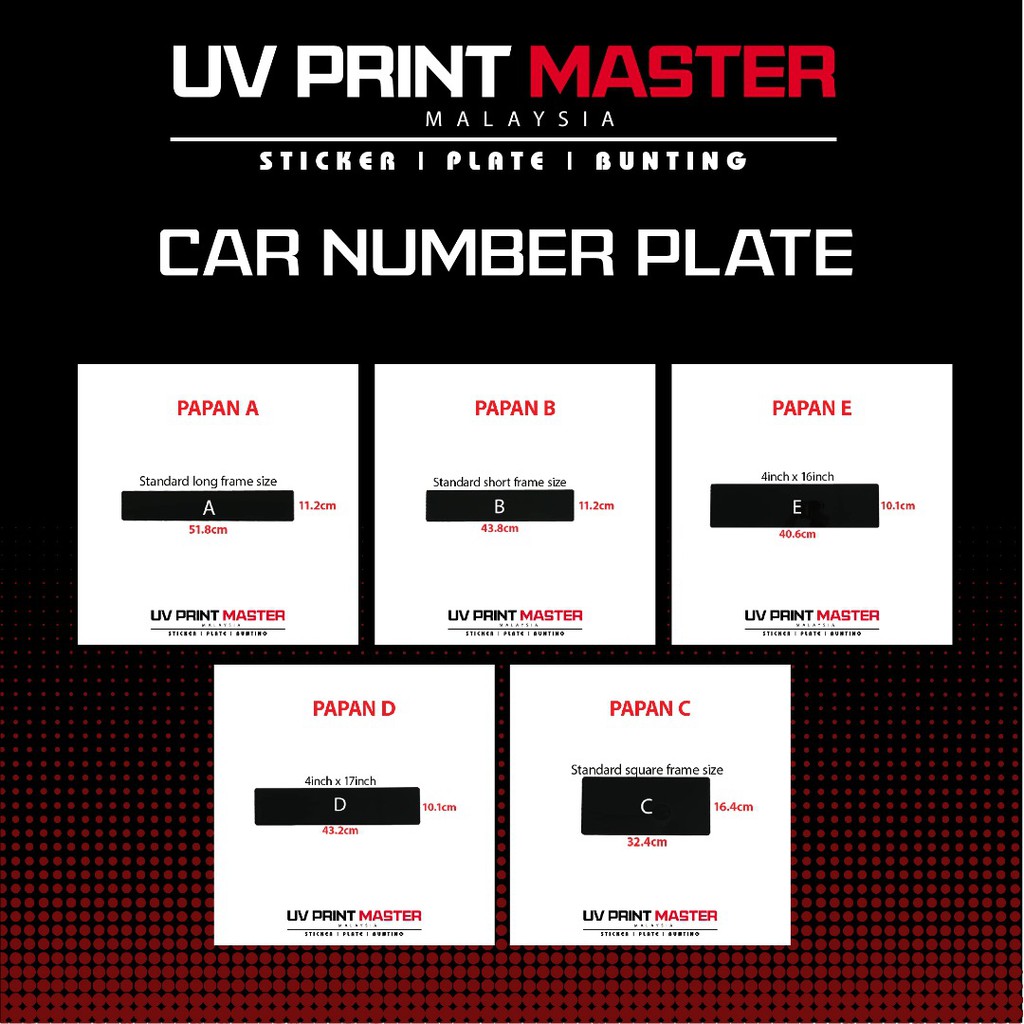 Papan Plate Kereta Acrylic Car Plate Nombor Plate Vehicle Papan Hitam ...