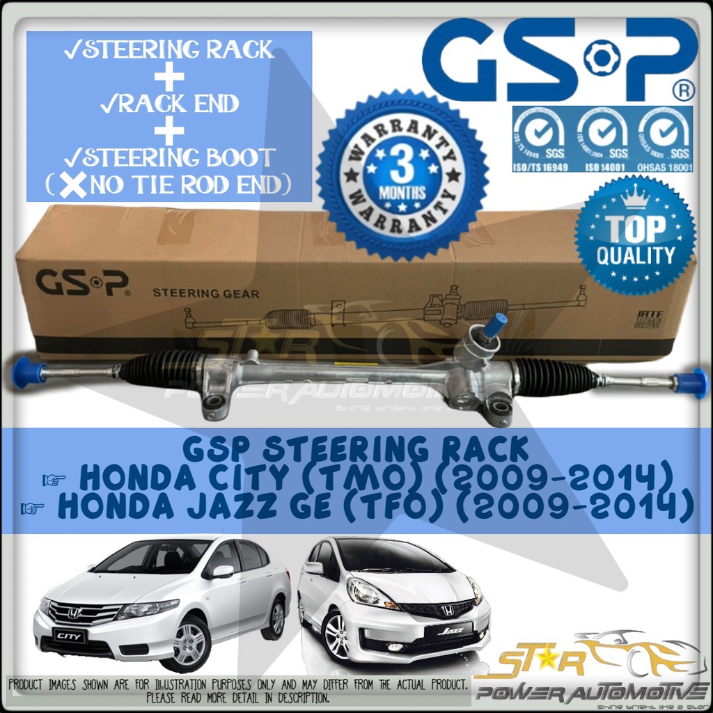 GSP Honda City TMO / Jazz GE TFO (2009-2014) Power Steering Gear Rack ...