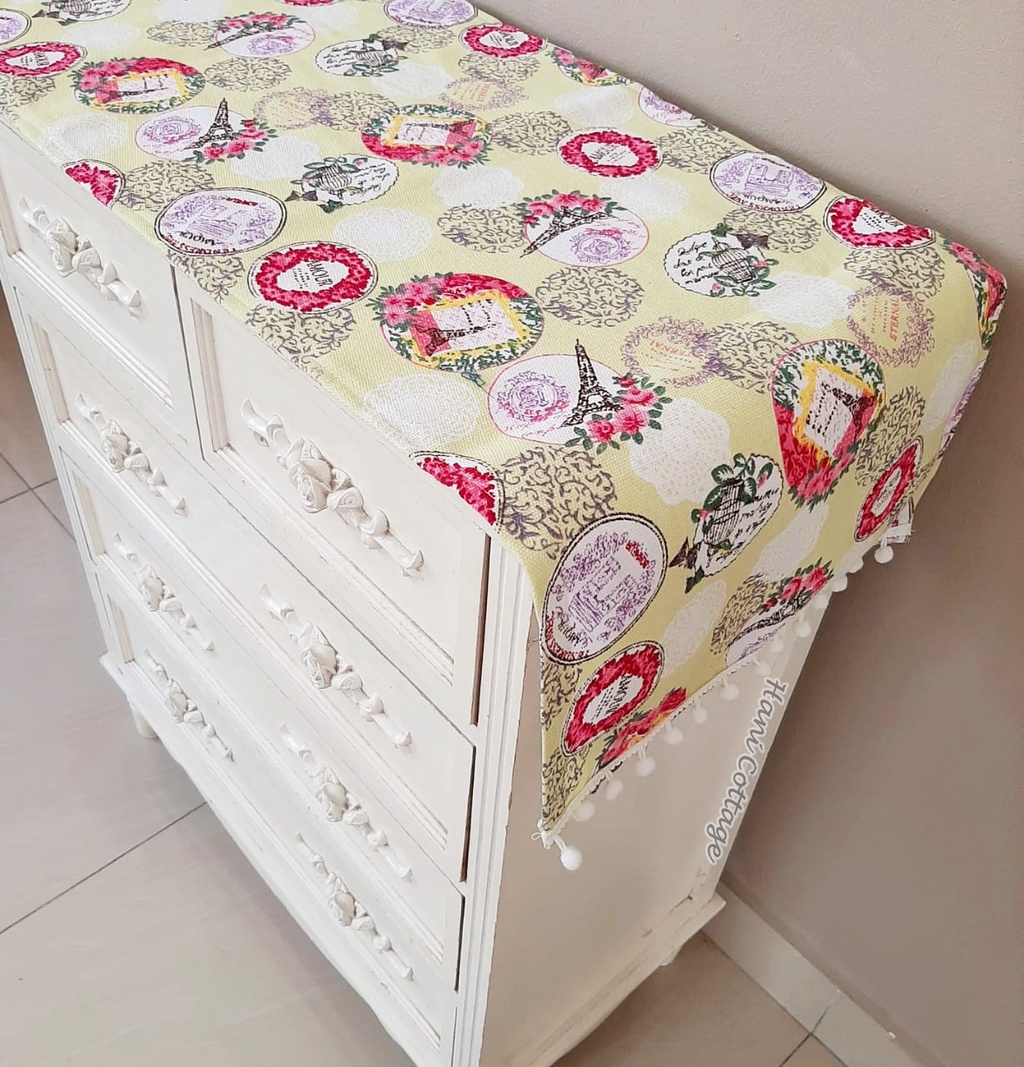 Table Runner/Alas meja Vintage Paris Eiffel Tower Pattern | Shopee Malaysia