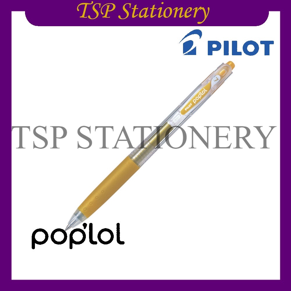 Pilot Poplol Gel Pen 0.7mm Metallic Colour Pop'lol Gold/Silver/White ...