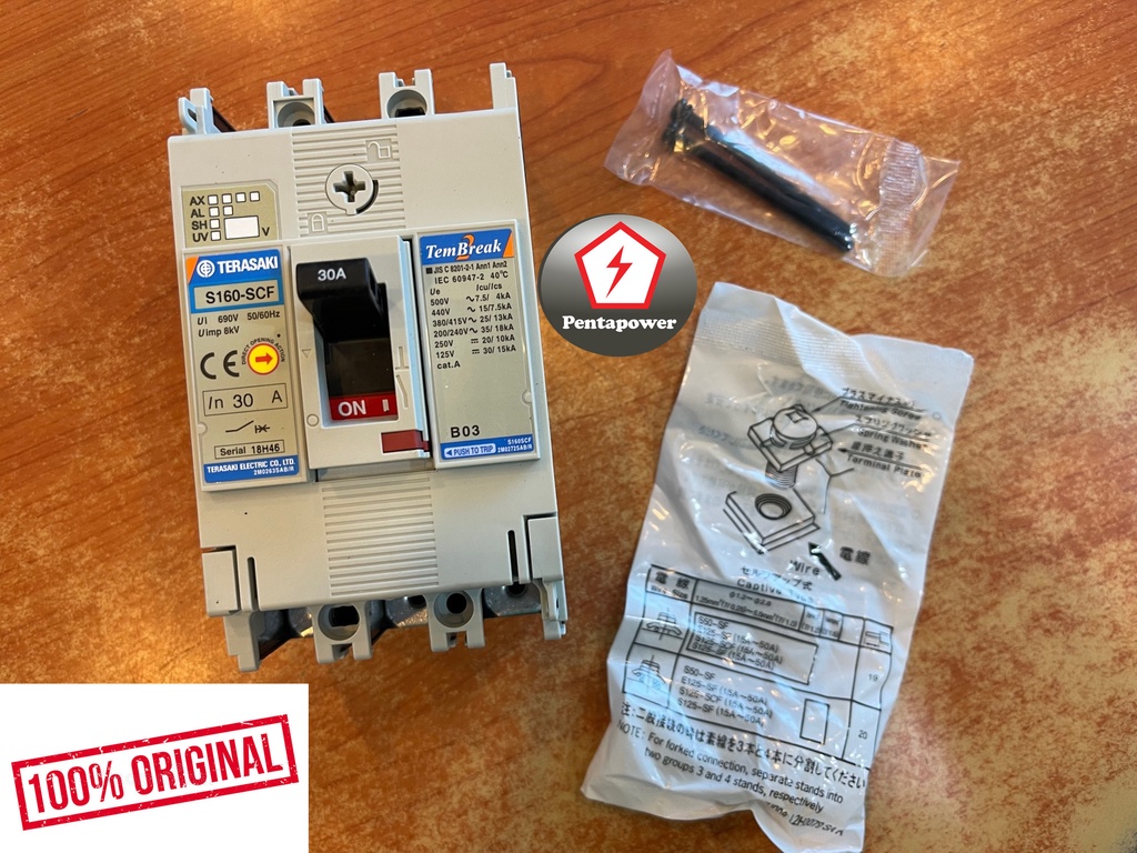 TERASAKI MCCB S160SCF 30A 25KA 3POLE S160-SCF | Shopee Malaysia