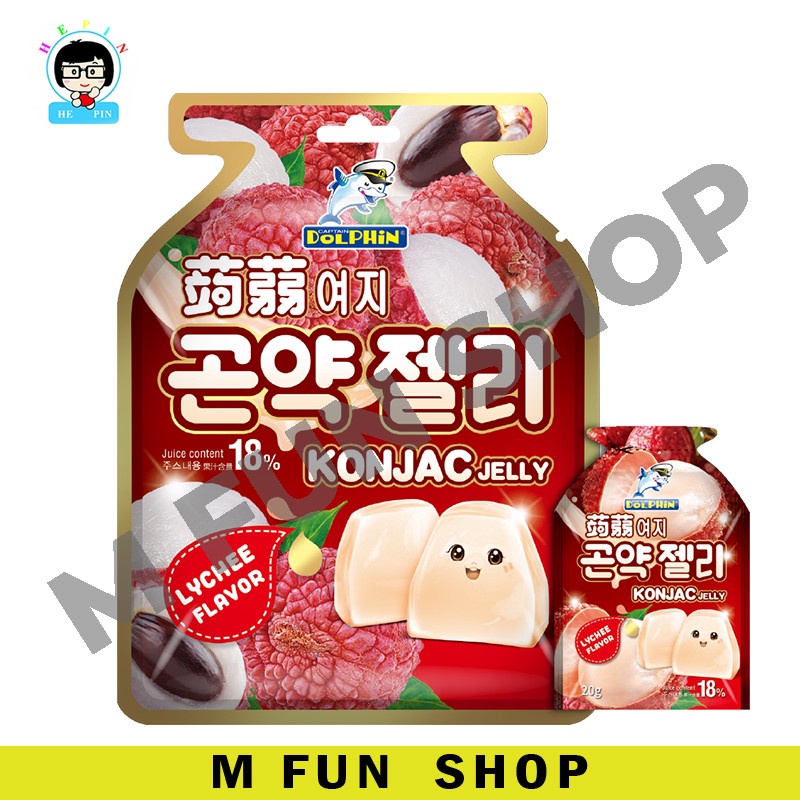 *Ready Stock* 15Pcs Konjac Jelly Piece Captain Dolphin (20g x 15Pcs) 蒟蒻果冻 Flavour Peach/Mango ...