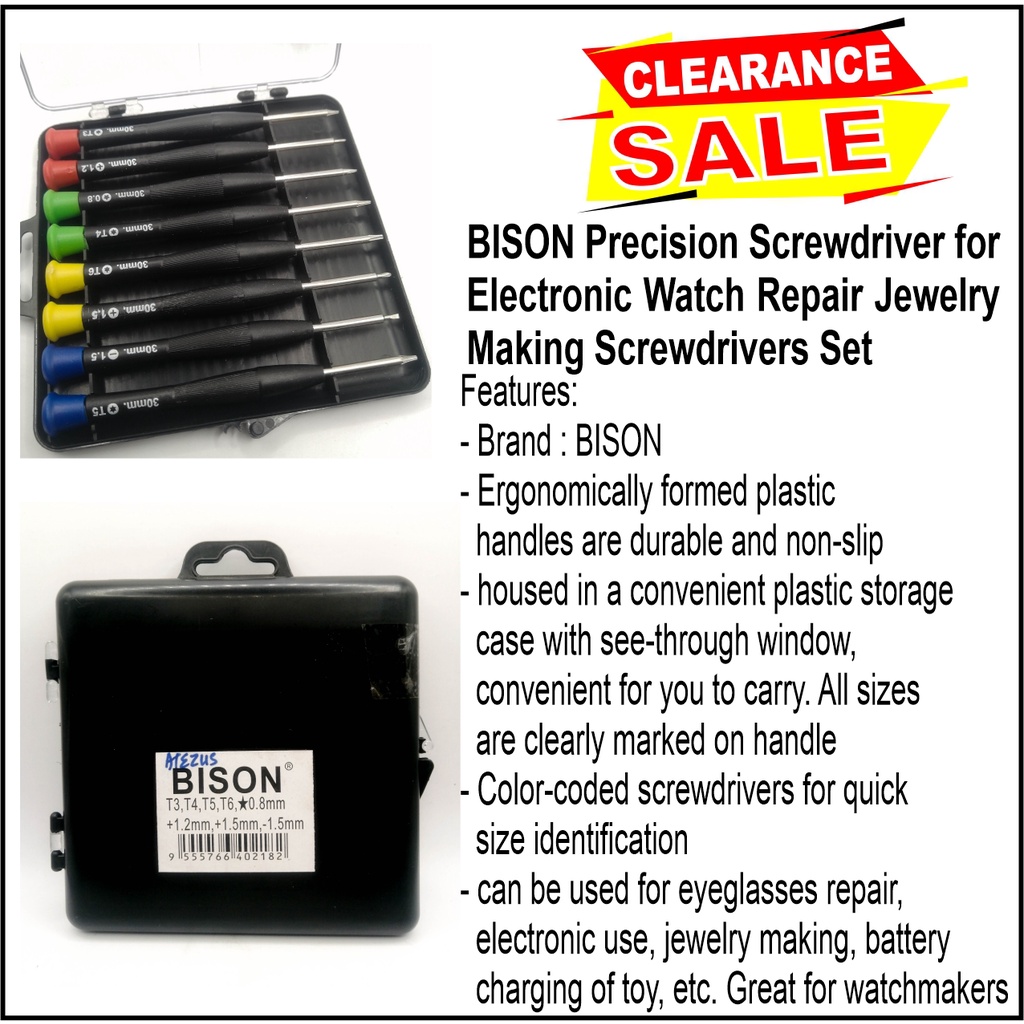 BISON Precision Screwdriver for Electronic Watch Repair Jewelry Making ...