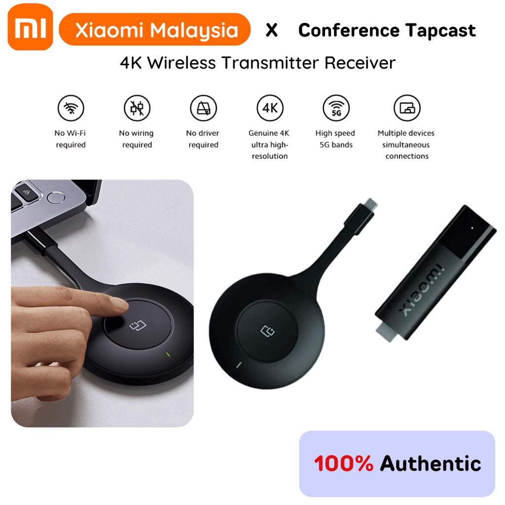 Xiaomi Conference Tapcast |4K Wireless Transmitter Receiver | Tap to ...