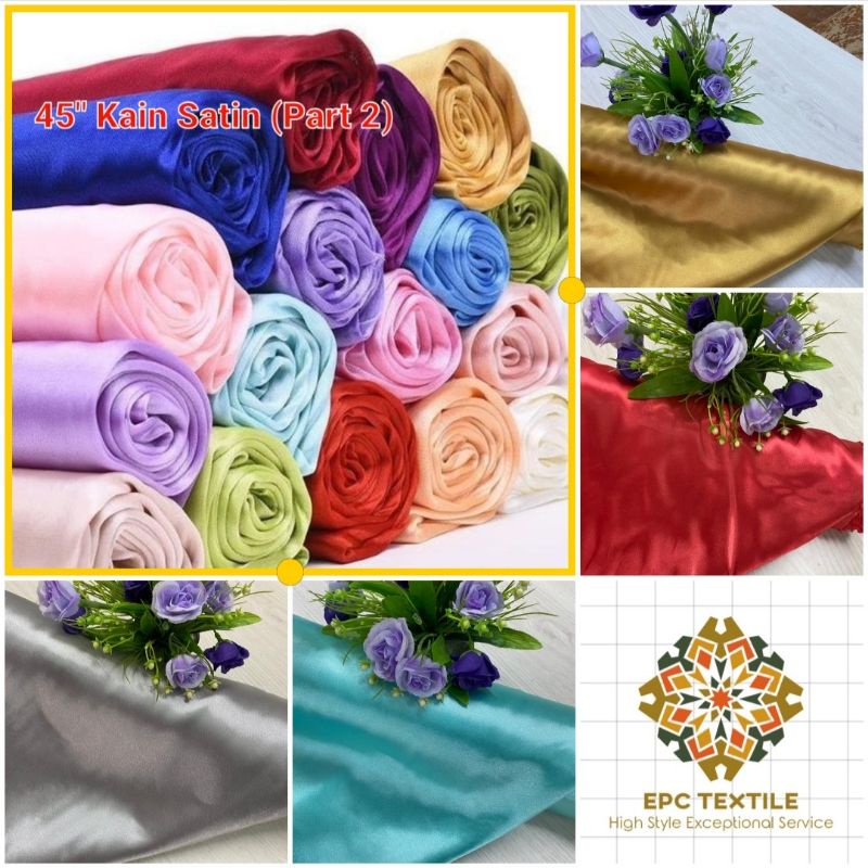 44"/45" Plain Satin Fabric Cloth / Kain Hidden Hantaran 🌷READY STOCK🌷 ...