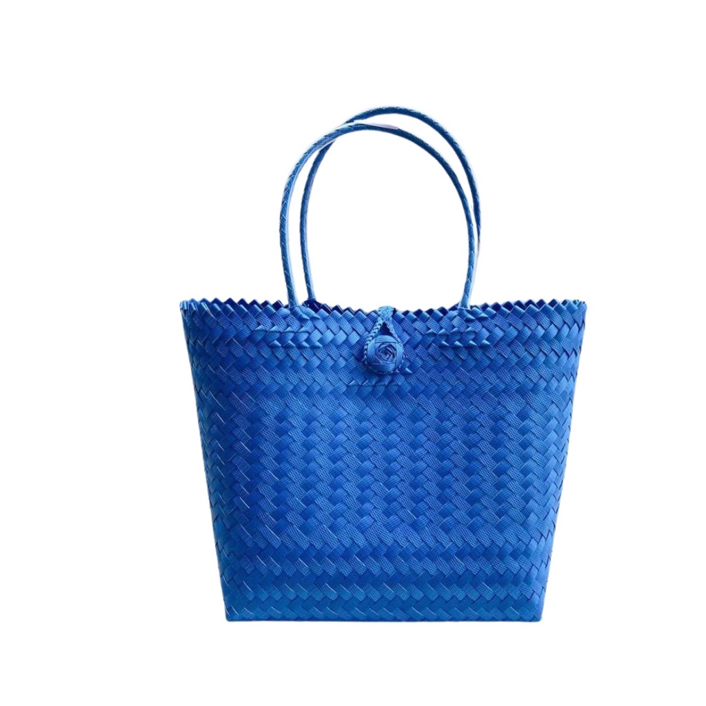 10"x10" - Plain Beg Anyaman Sarawak/ Tote Bag Women / PVC Bakul Anyaman ...