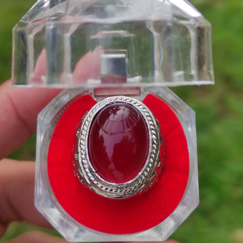 Red baron Agate ring premium Alpaca ring super (Natural) | Shopee Malaysia