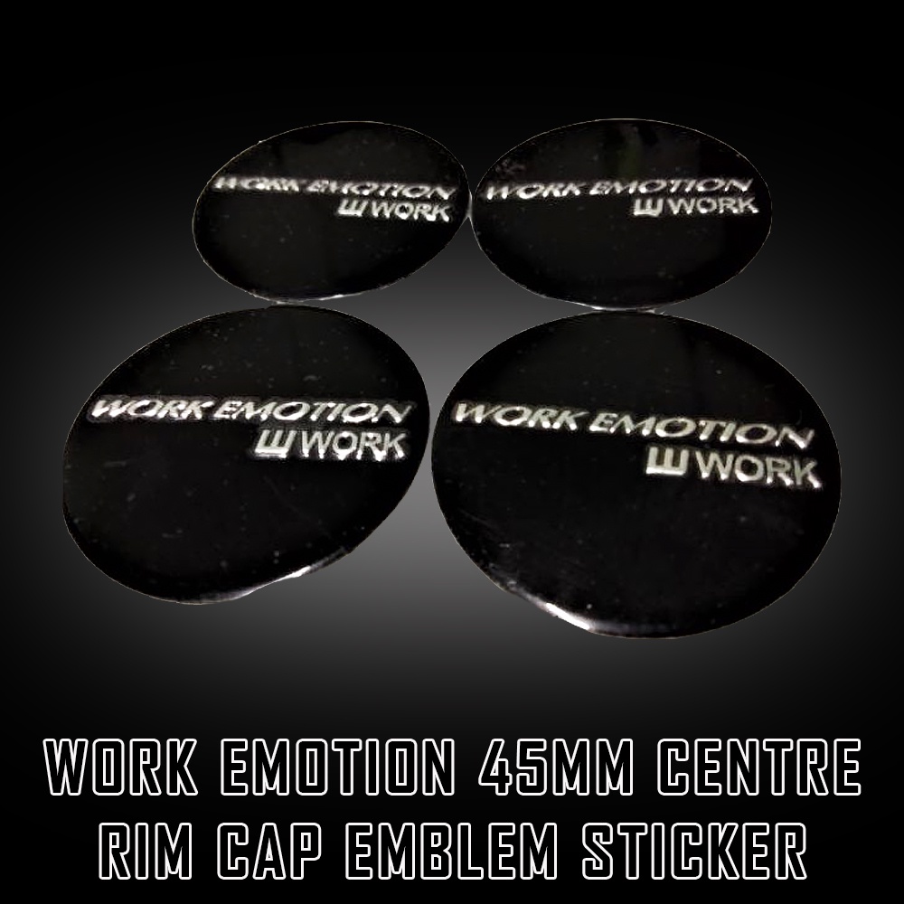 🔥4pcsx45mm (Black) Work Emotion Center Rim Cap Car Emblem Sticker🔥 ...