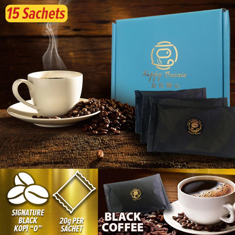 Chiaw77 HAPPY BEANIE Signature Black Kopi "O" [ 15 Sachets ] / Minuman ...