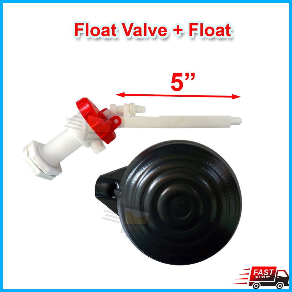 Toilet WC Water Tank PVC Float Valve Set 1/2" x 5" / Tangkai Bola Set ...