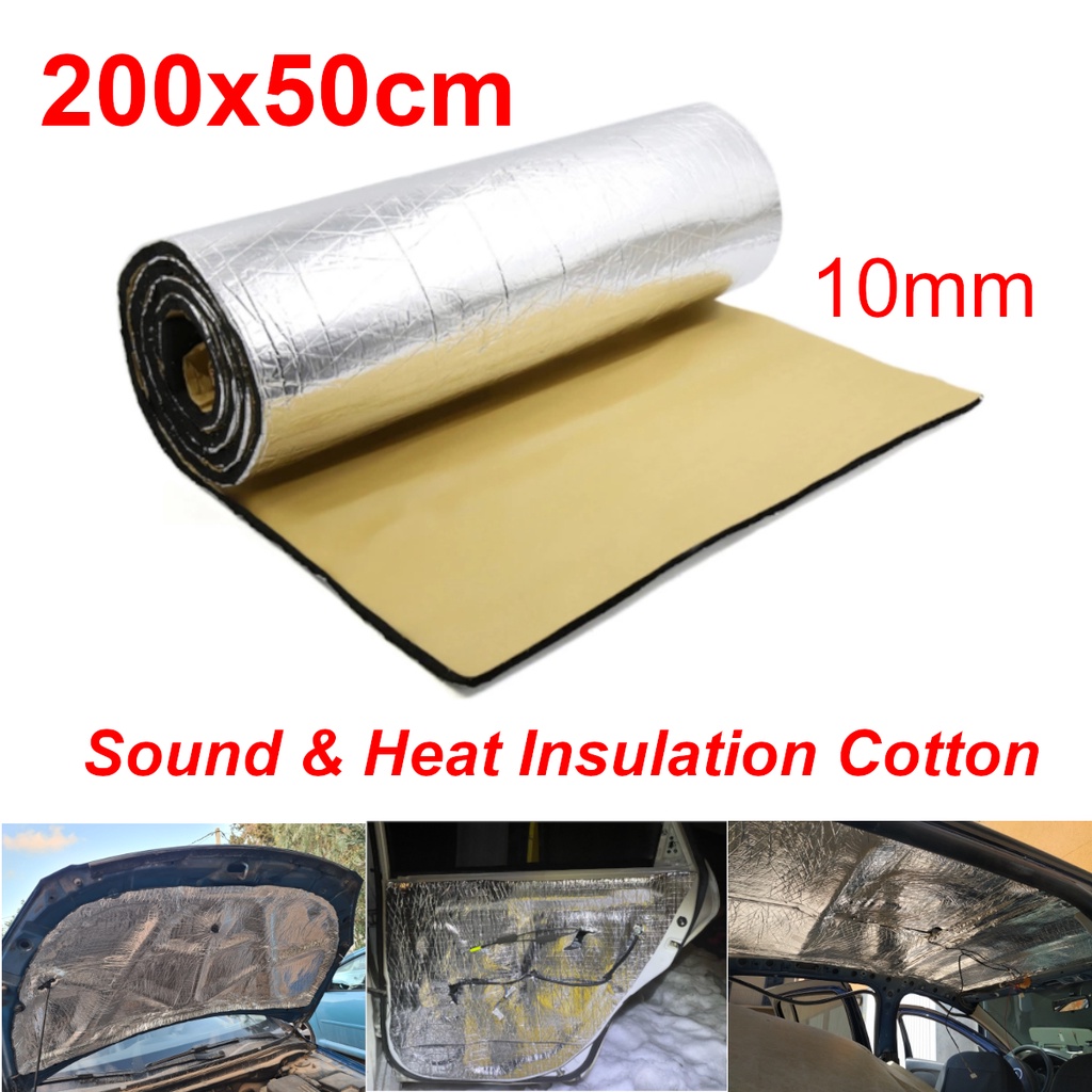 50x200CM 5/10mm Car Sound Heat Insulation Foam Cotton Noise Proof ...