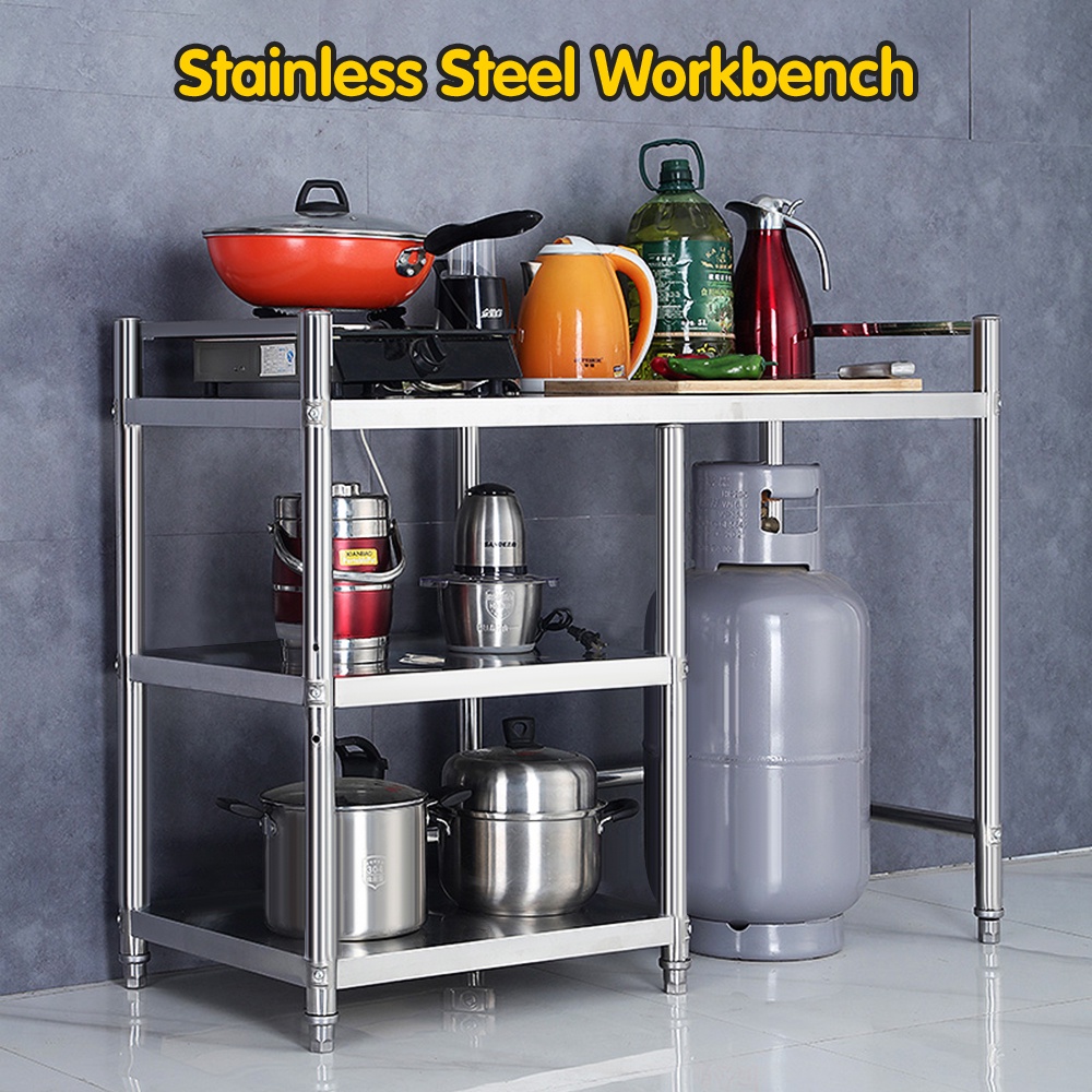 Ready Stock Stainless Steel 3 tiers kitchen stove rack multipurpose ...