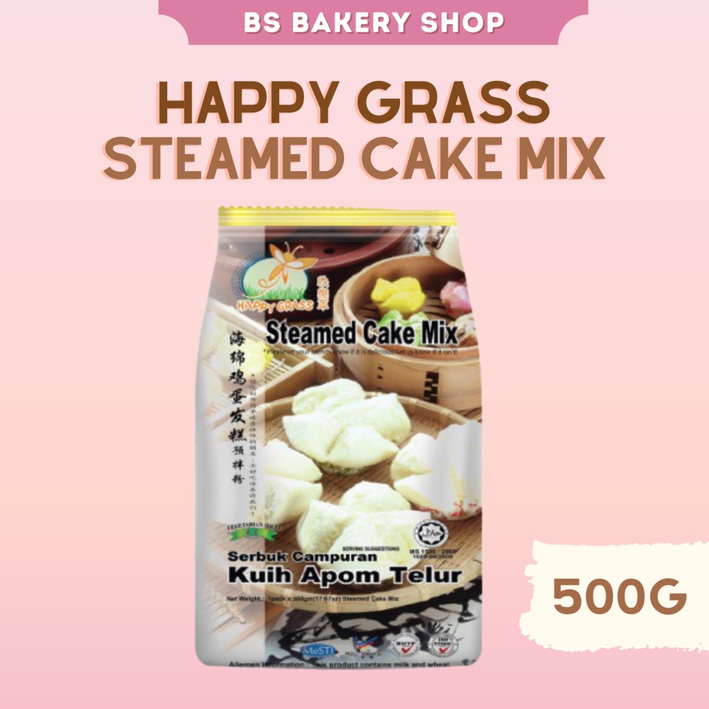 【Happy Grass Steamed Cake Mix Tepung Kuih Apom Telur 500g】 Pre Mix ...