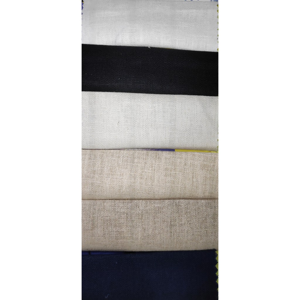 Linen Cotton Plain Color Fabric 54”/Kain Cotton Linen Warna Plain ...
