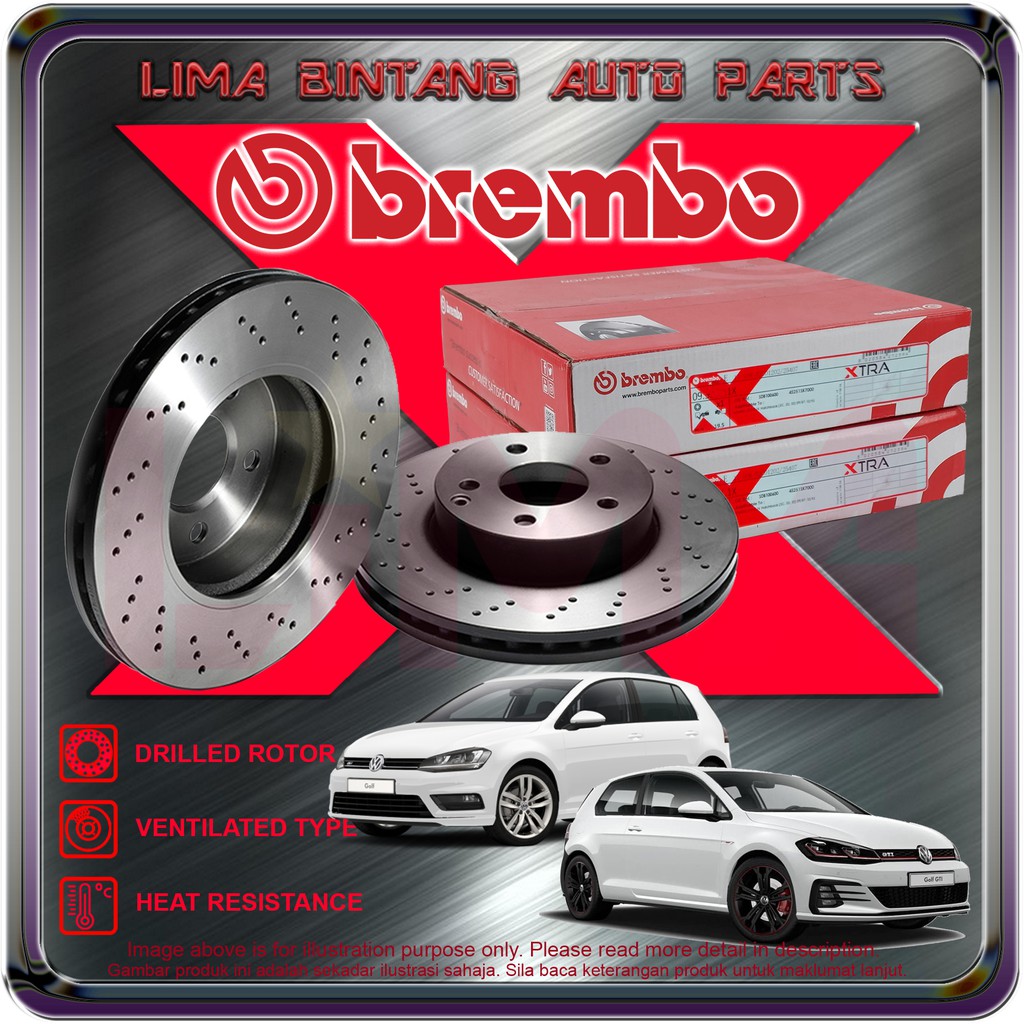 Volkswagen Golf MK7 GTI TSI 4Motion Front / Rear Drilled Sport Brake ...