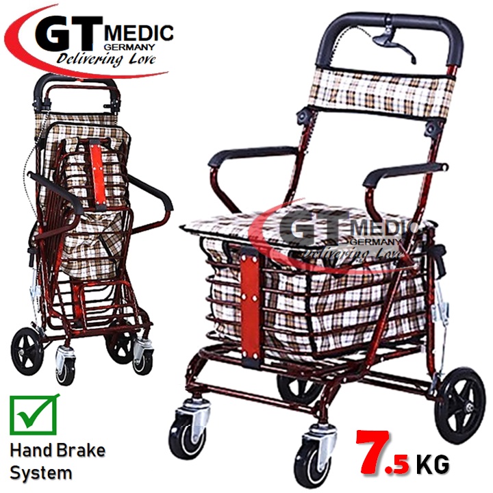 W021-A38-9 Foldable Senior Shopping Trolley Wheelchair Mobility Aid ...