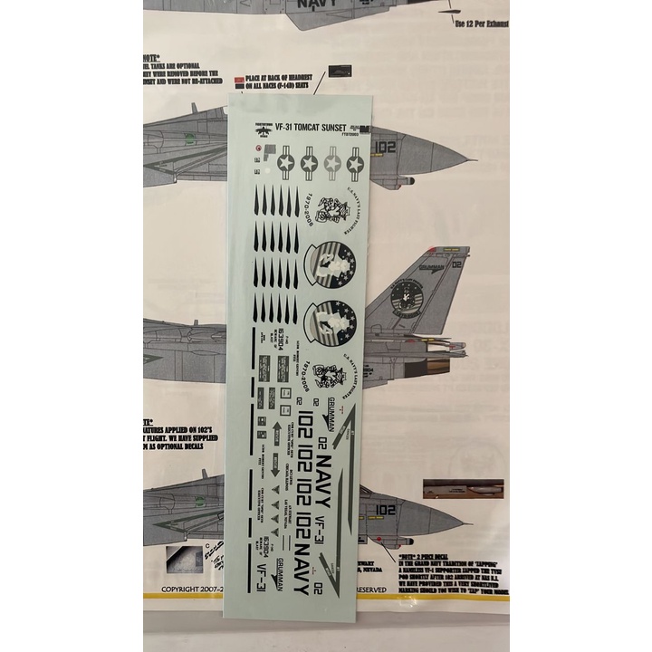 FIGHTERTOWN DECALS 72003 F-14D Tomcat "Tomcat Sunset" 1/72 - DECAL ...