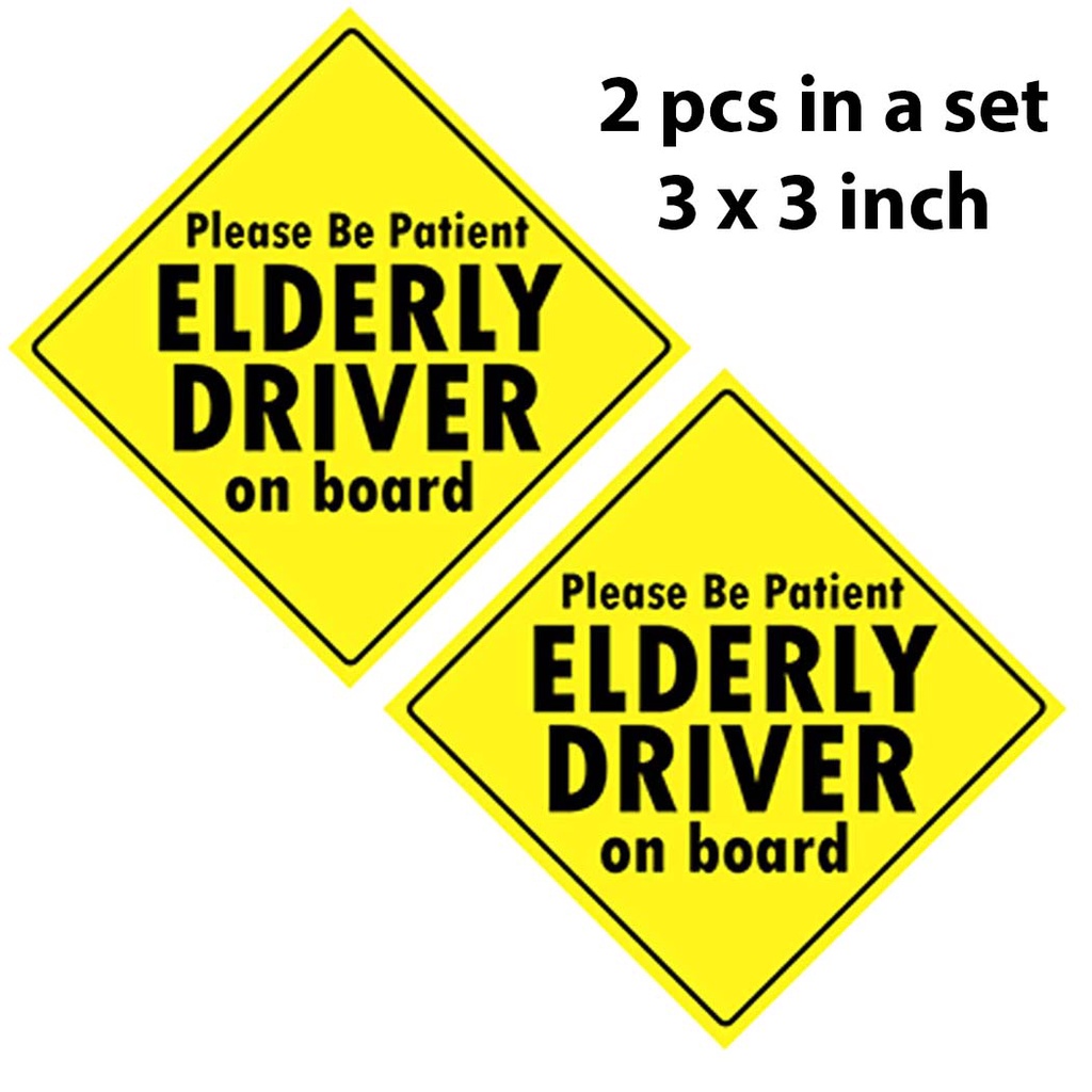 Elderly Driver - Car Sticker / Bumper Sticker / Motor Sticker / Stiker ...