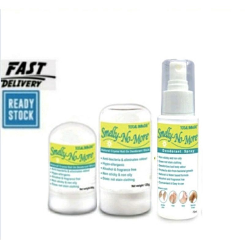 Smelly No More Crystal Roll On 60g/Spray 75ml Deodorant | Shopee Malaysia