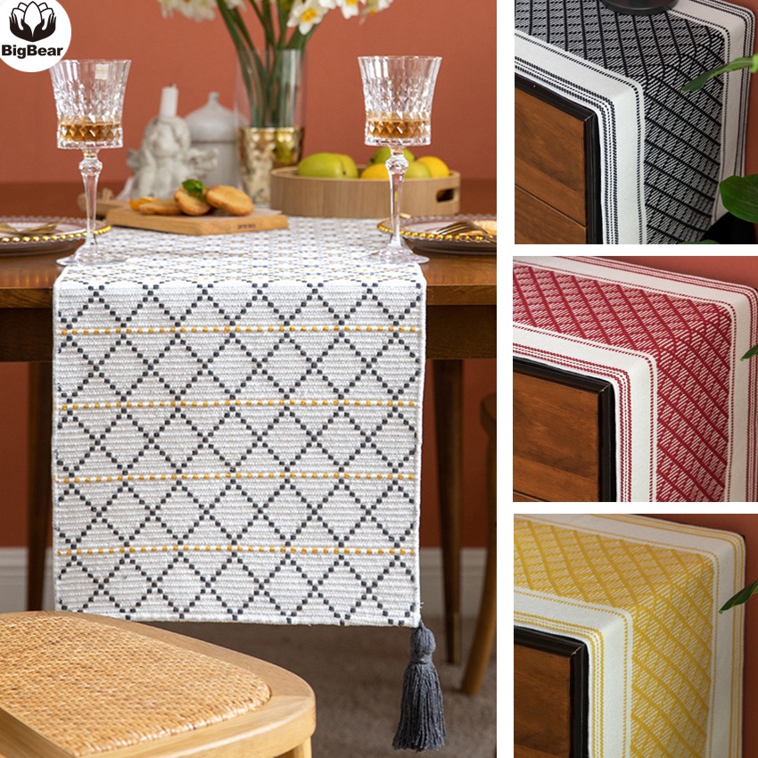 Luxury Thick Cotton Linen Table Runner 4 6 8 Seater Table Runners Cloth ...
