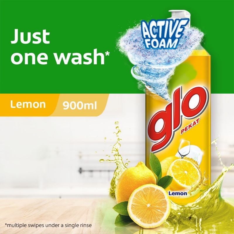 Glo Active Foam Lemon/Lime Dishwashing Liquid 800ml | Shopee Malaysia