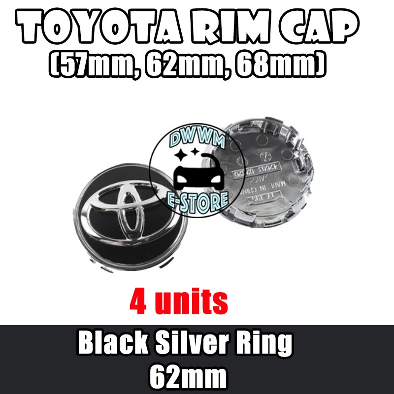 4 pcs Toyota Wheel Sport Rim Center Cap 57mm, 62mm 68mm Vios, Avanza ...