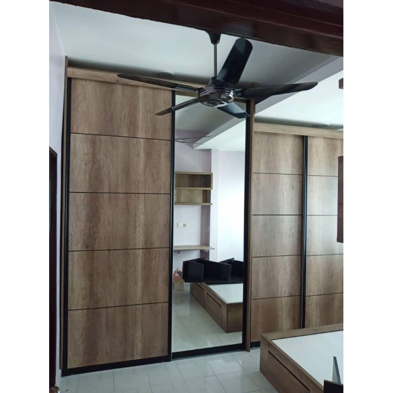 Wardrobe 8ft mirror Sliding door | Shopee Malaysia