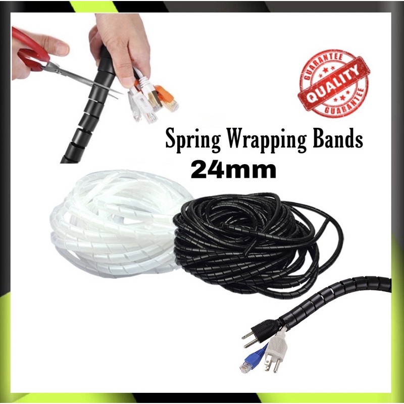 💥Ready Stock💥 24mm SPIRAL WRAPPING BANDS Cable Tidy Binding Organiser ...