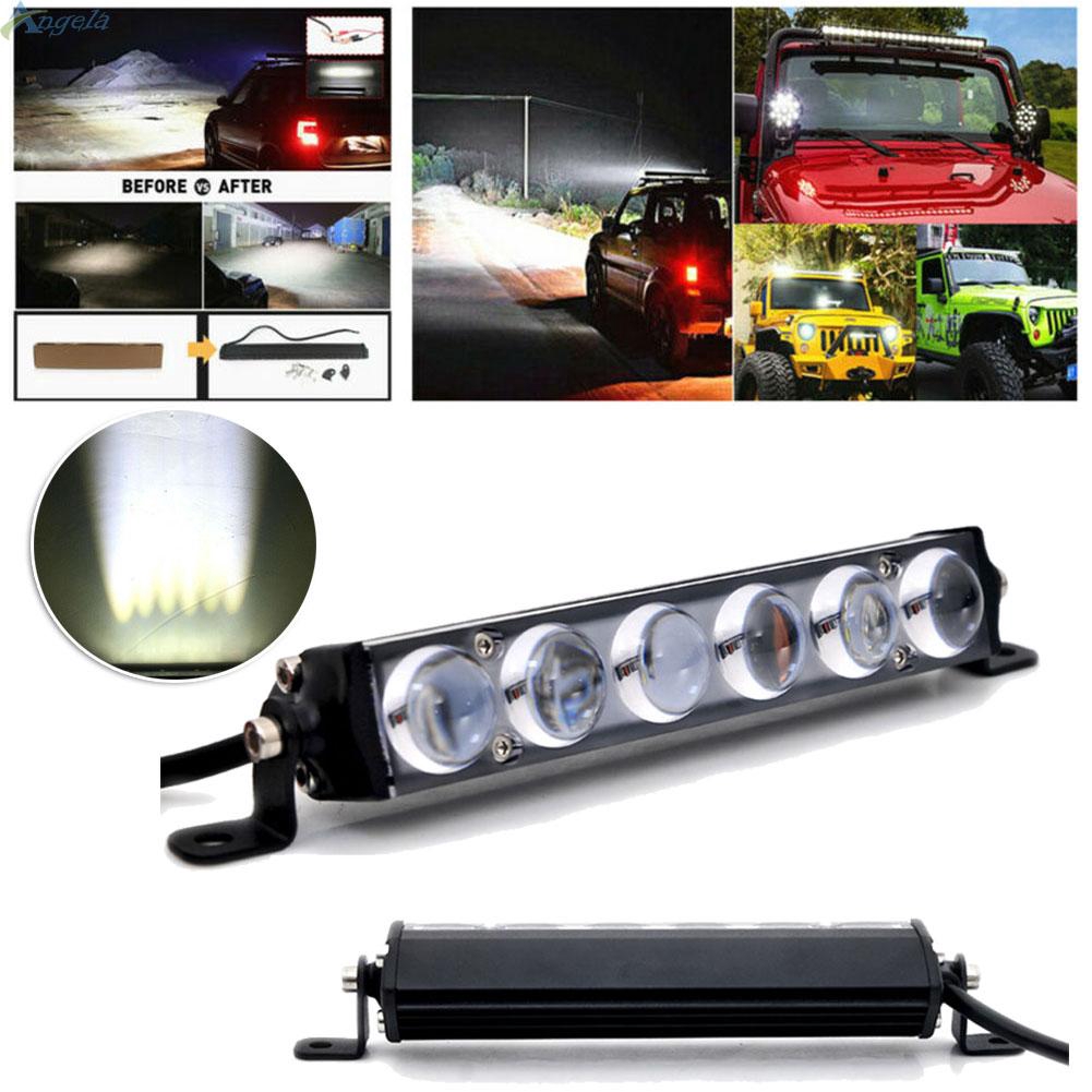 LED light bar 7 inch Car Truck 60W 6 Leds 4D Lens Slim PC Single Row ...