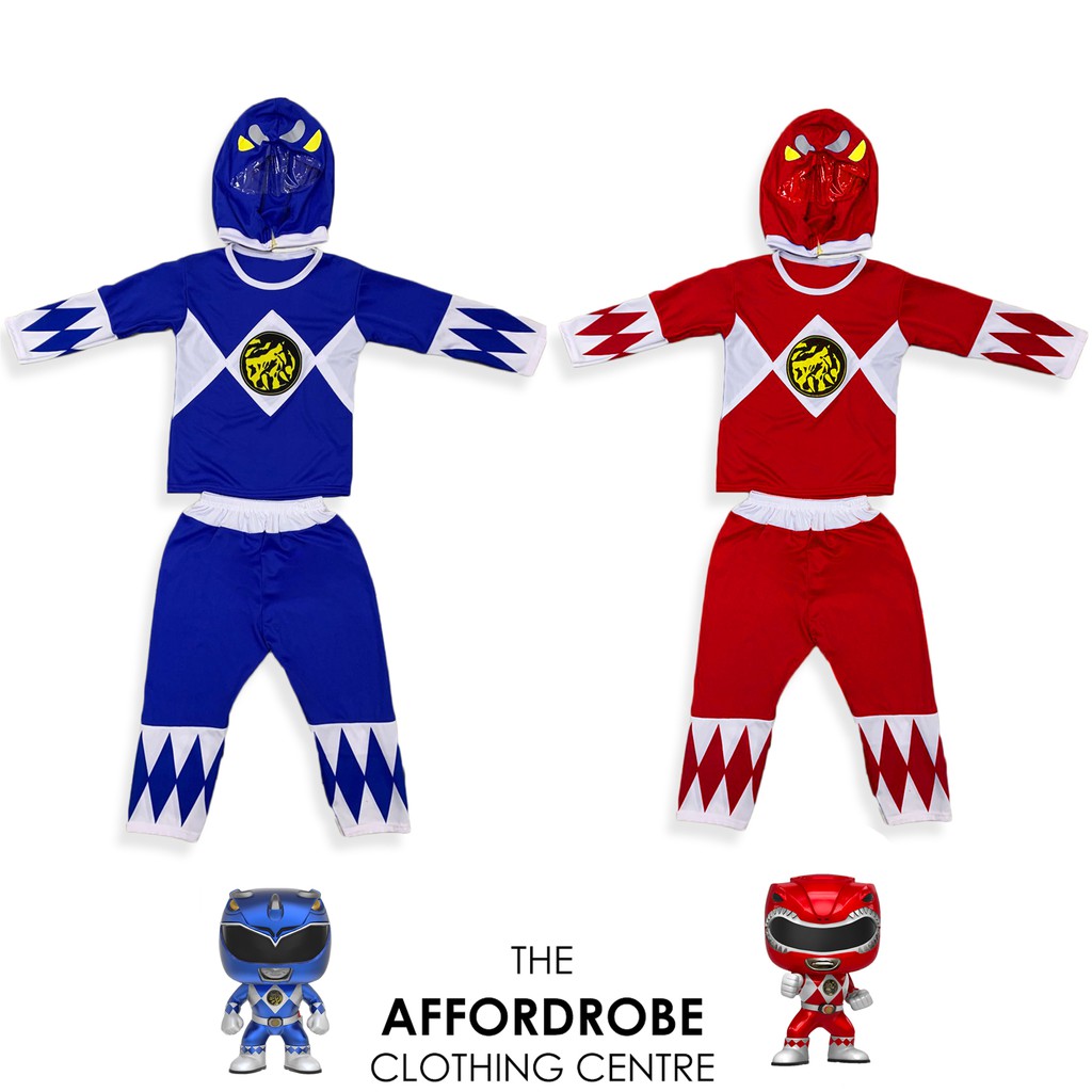 Power Ranger Kids Costume Set Outfit Shirt Pants Mask Cosplay Superhero ...