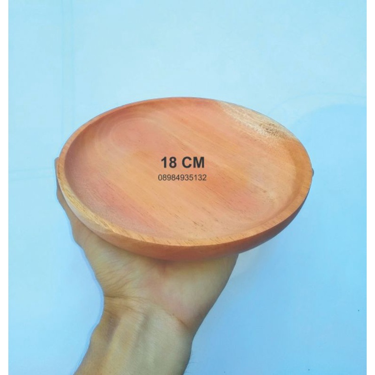MAHONY WOOD DINNER PLATE SIZE 18CM DIAMETER | Shopee Malaysia