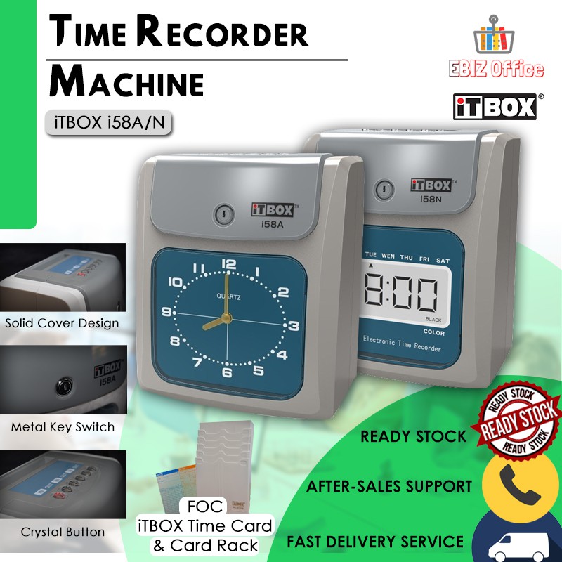 iTBOX i58N i58A Time Recorder | Punch Card Machine | Attendance Machine ...