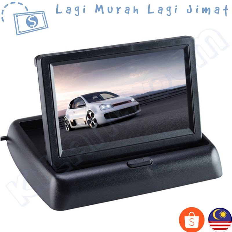 4.3" HD Reverse Monitor Foldable Color TFT LCD Car Display Monitor for ...