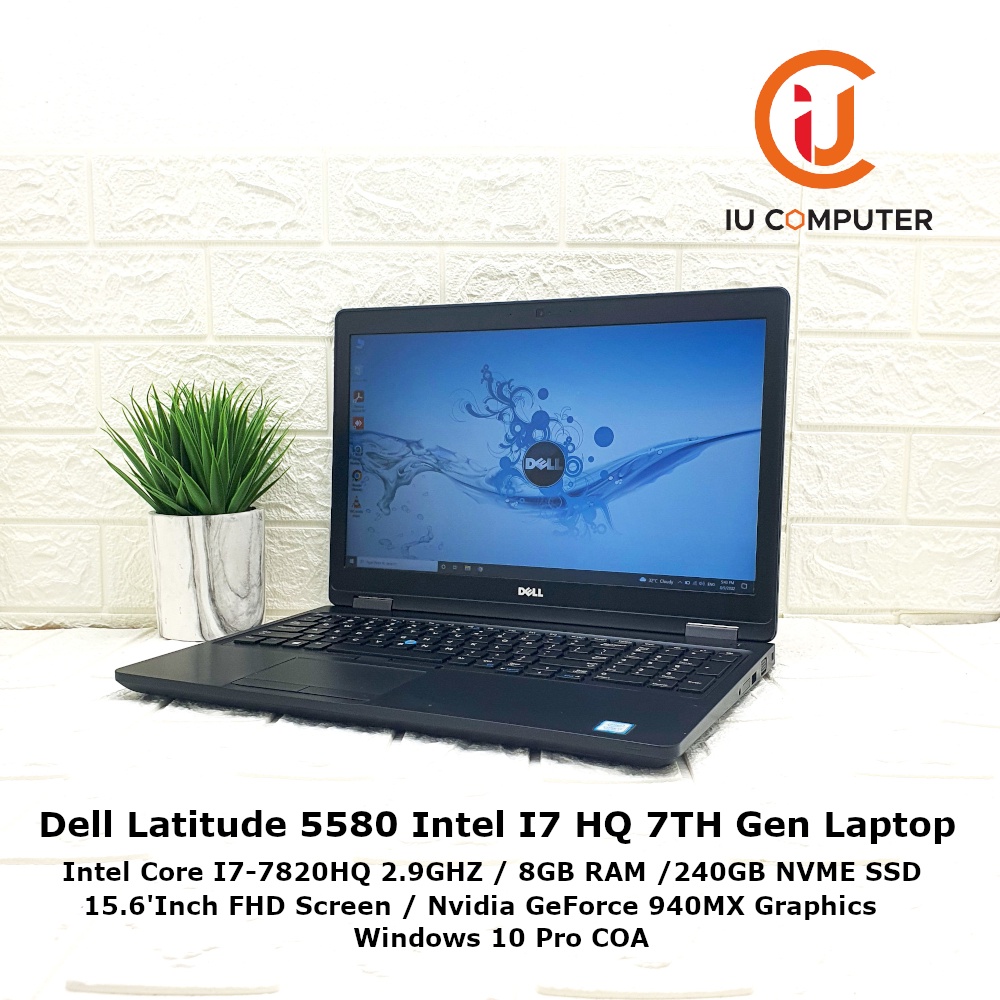DELL LATITUDE 5580 INTEL CORE I7-7820HQ 8GB RAM 240 SSD NVME USED LAPTOP REFURBISHED NOTEBOOK ...