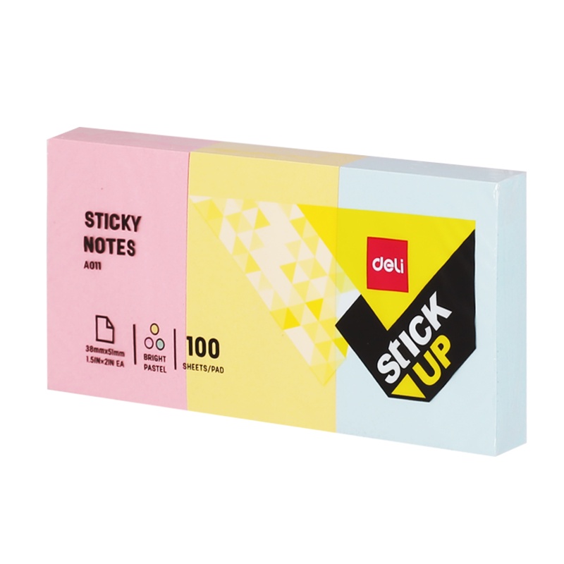 DELI STICK NOTE PASTEL 1.5X2" 300'S | Shopee Malaysia