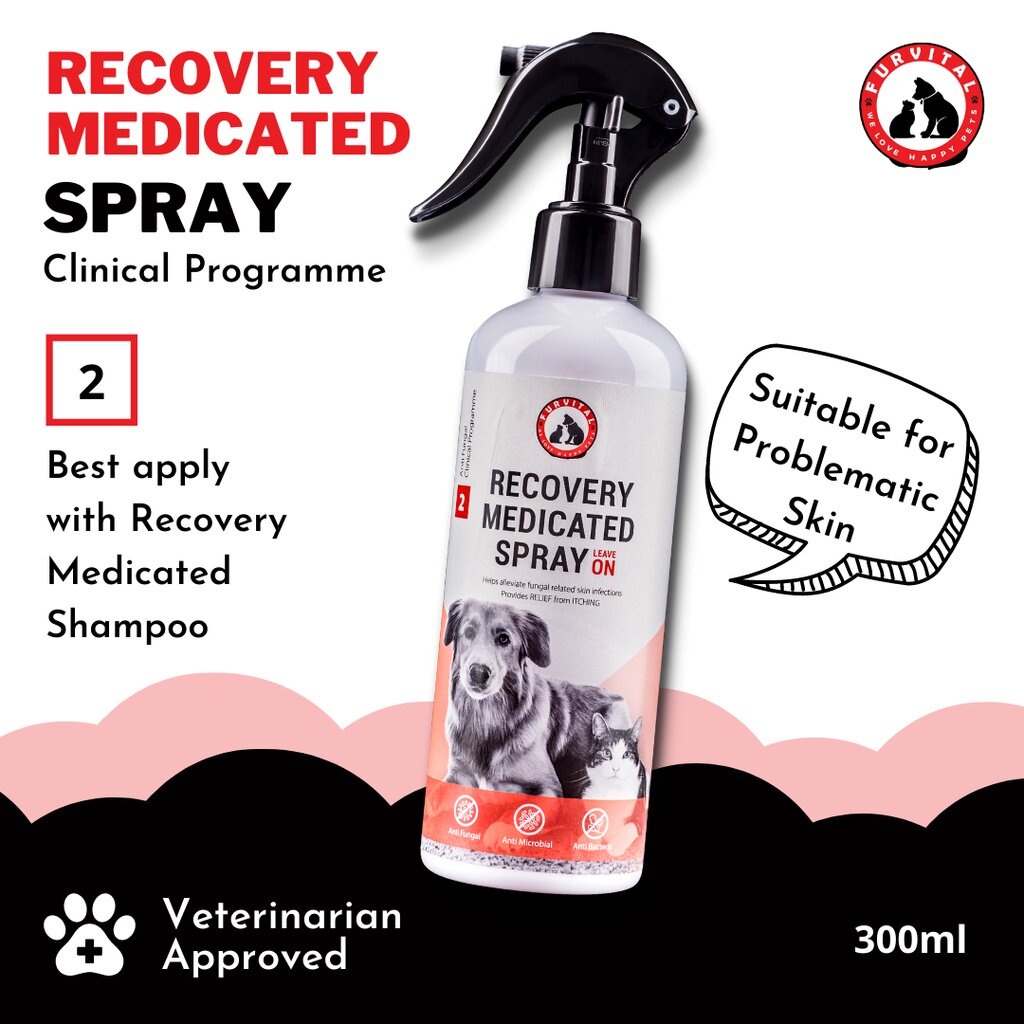 [READY STOCK] Furvital Recovery Medicated Spray Anti Fungal Anti Microbial & Anti Bacteria CAT ...