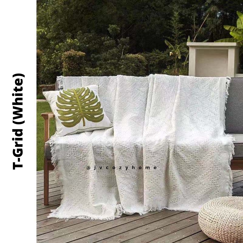 Nordic Scandinavian Cotton Sofa Cover Sofa Throw Blanket Sofa Towel 1/2 ...