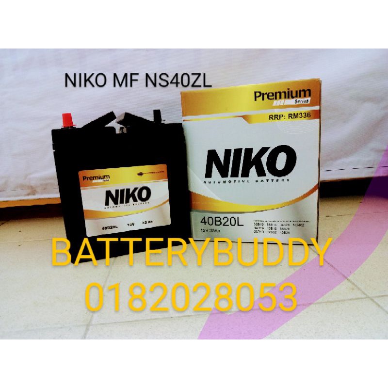 CAR BATTERY NIKO MF NS40ZL-pos with J&T or DHL | Shopee Malaysia