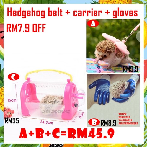 Hedgehog Outing Kit Hedgehog Carrier Harness Anti-bite Gloves | Shopee ...
