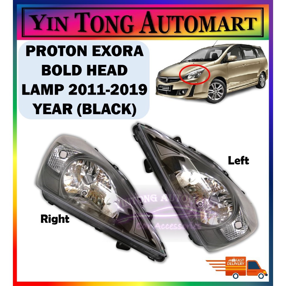 Proton Exora Bold 2011-2024 Year Head Lamp Lampu Depan [ Black ] With ...