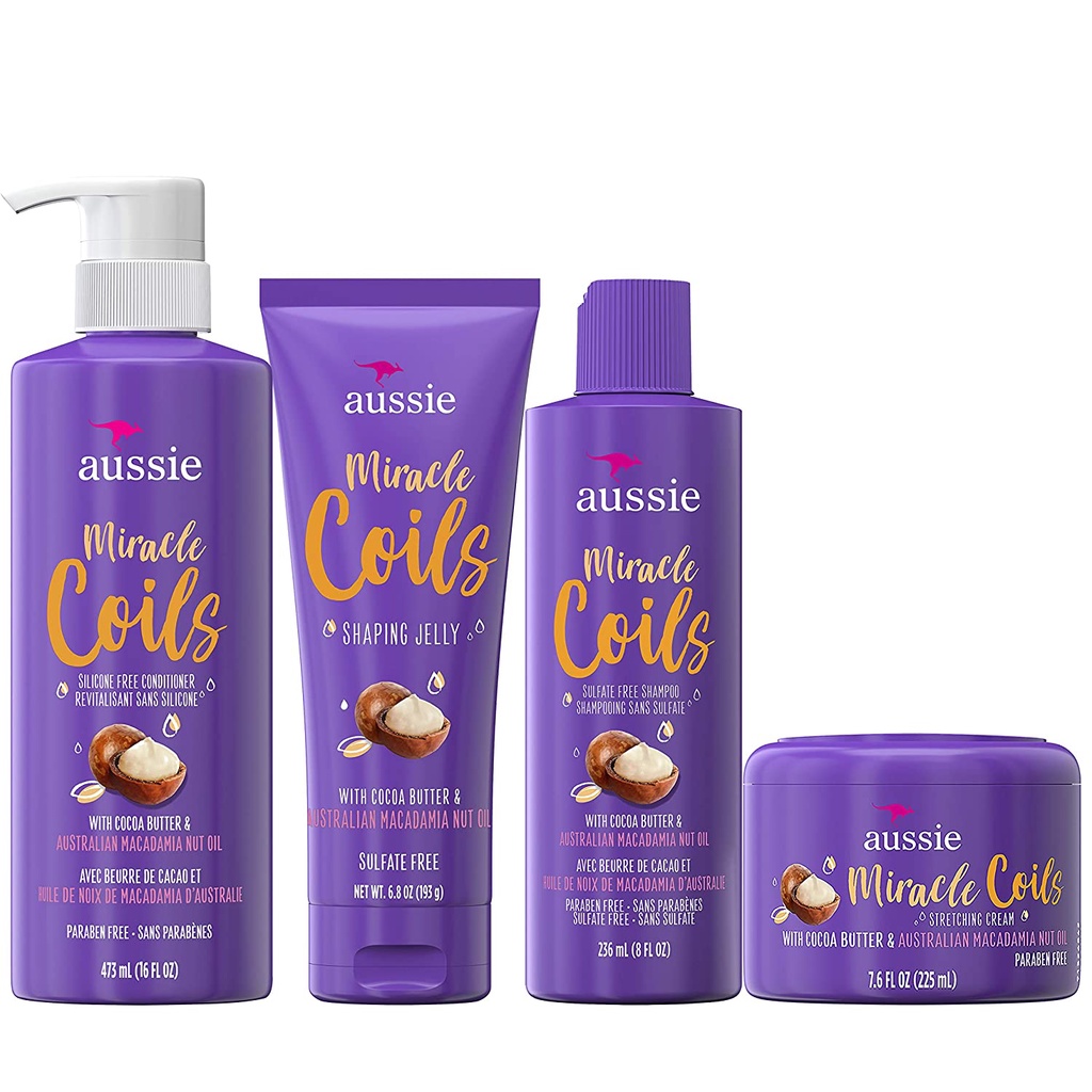 Aussie Miracle Coils Collection, Shampoo, Conditioner, Shaping Jelly ...