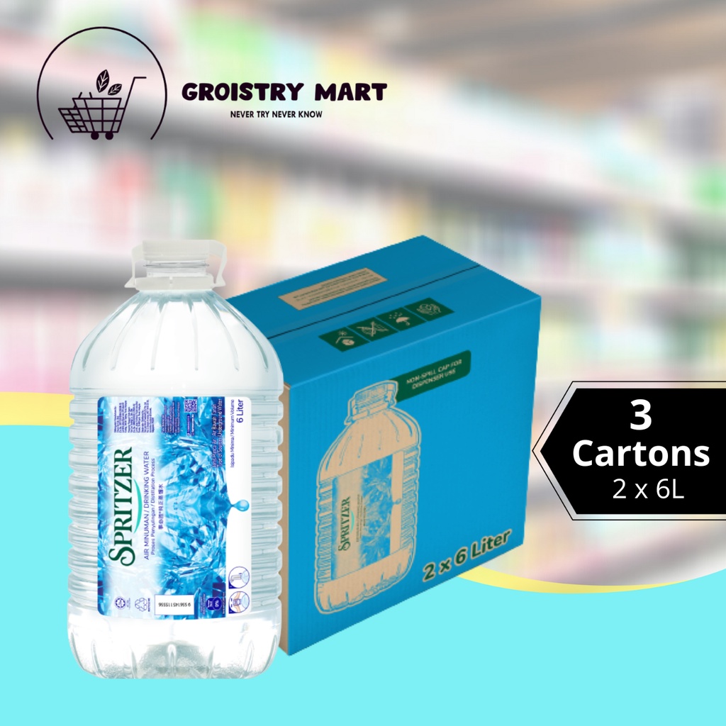 Spritzer Distilled Drinking Water 6 Lit ( 2 x 6Lit ) 3 Cartons [Klang ...